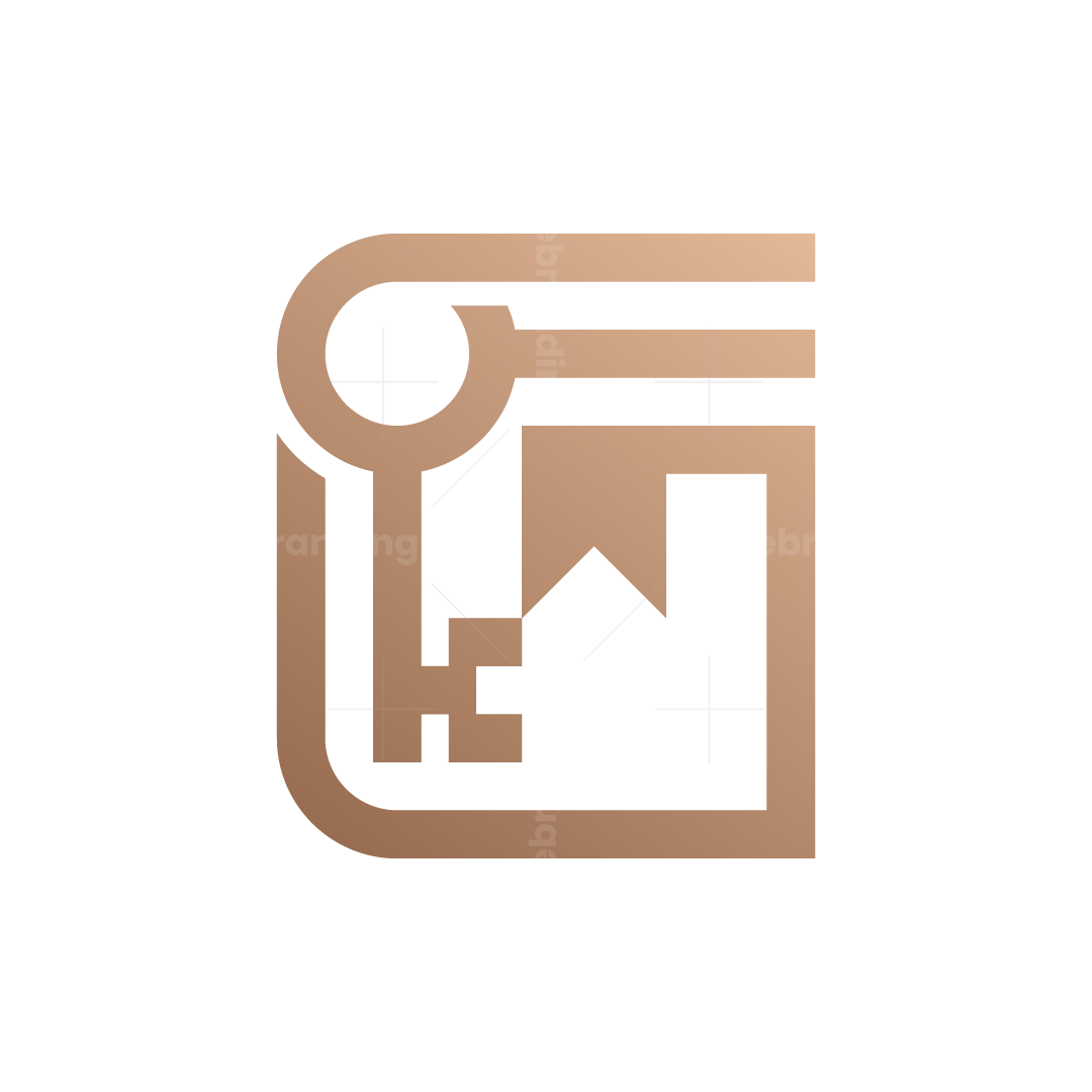Elegant Golden Book Key Logo | Scalebranding