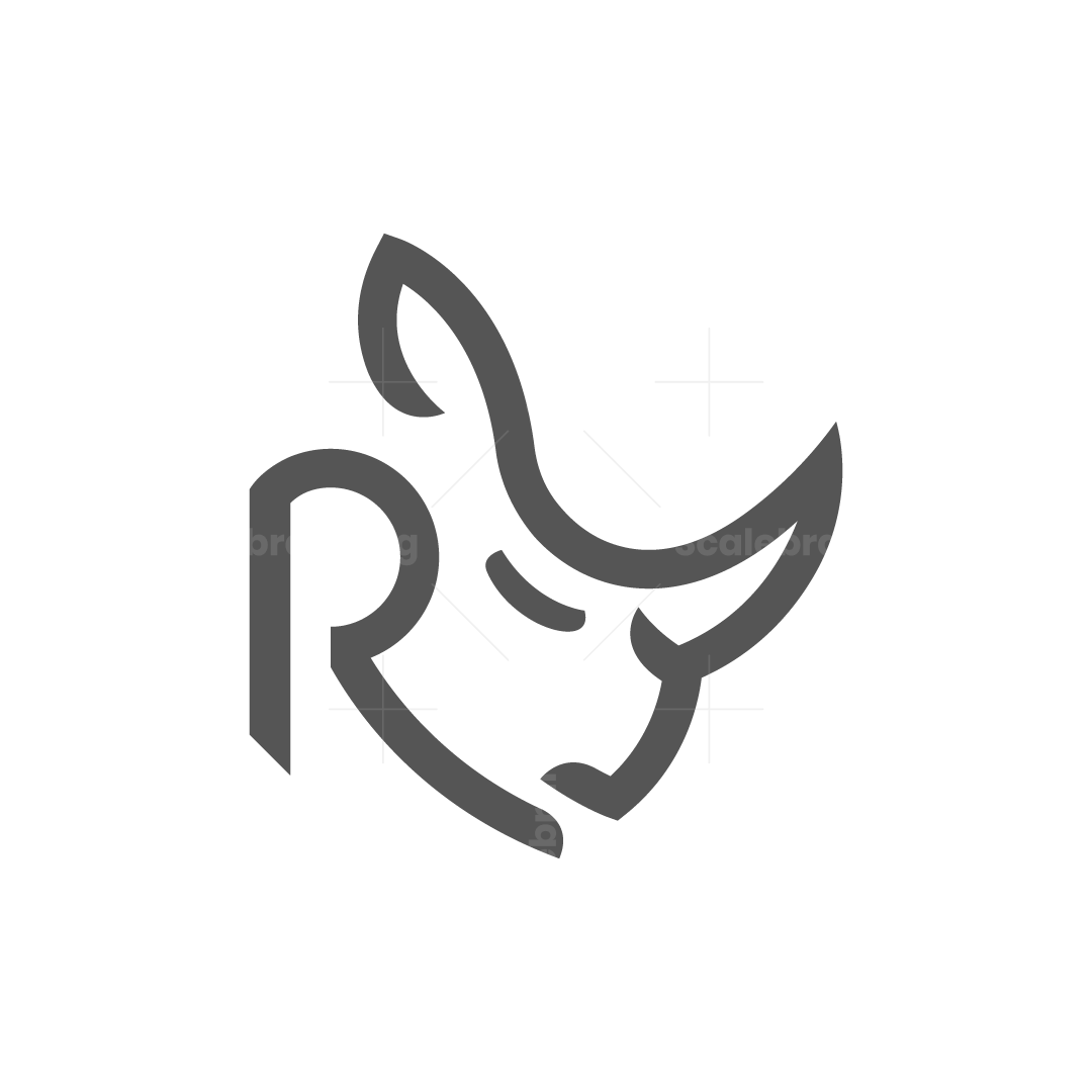 Letter R Rhino Logo Rhino Head Logo | Scalebranding
