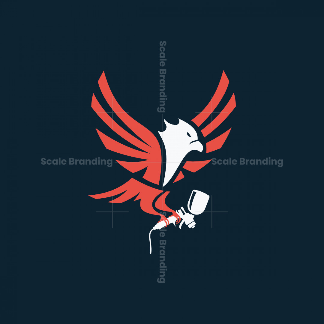 Eagle holding a spray gun Logo | Scalebranding