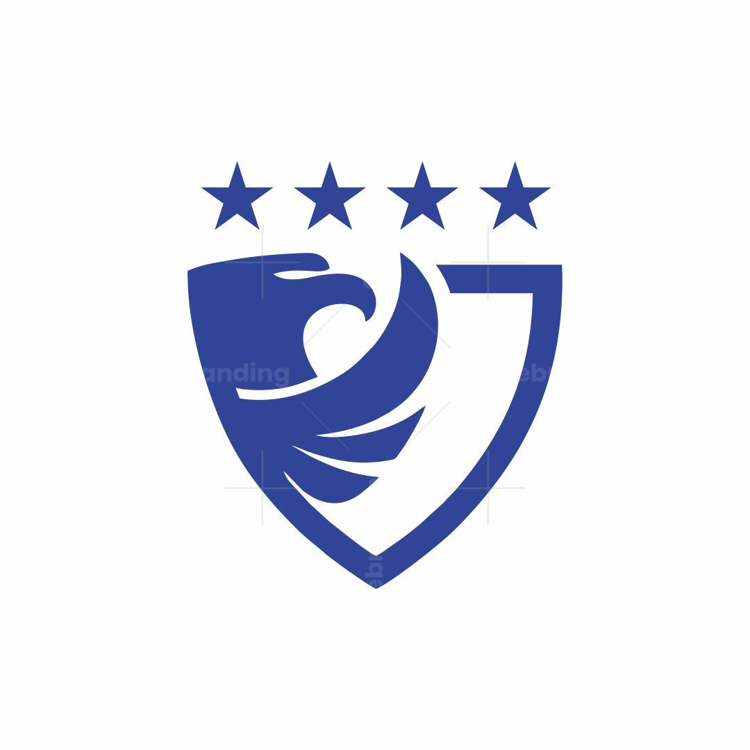 Blue Bird Shield Logo Eagle Shield Logo Design Template