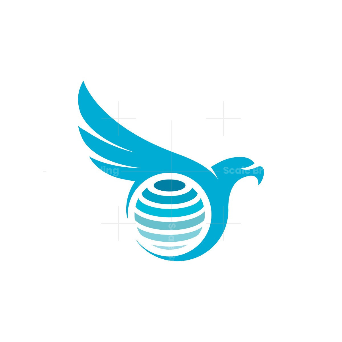 Earth Globe Flying Eagle Logo | Scalebranding