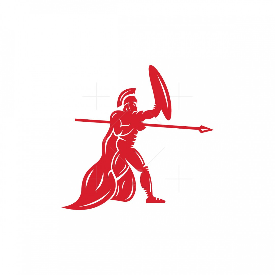 Spartan Logo Spear Black Red Spartan Logo Warrior Logo | Scalebranding