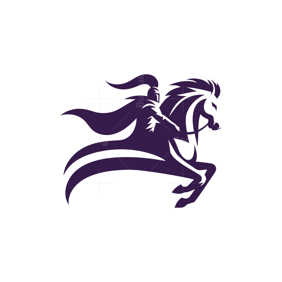 knight riding horse full gallop logo | Scalebranding