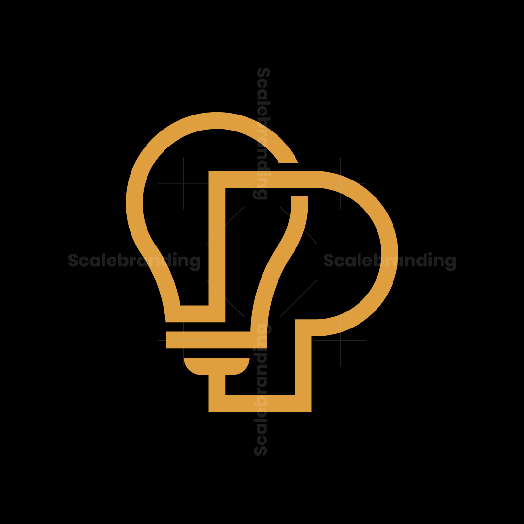 Minimalist Letter P Bulb Logo | Scalebranding