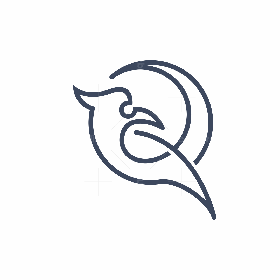Circle Bird or Letter Q Bird Logo | Scalebranding