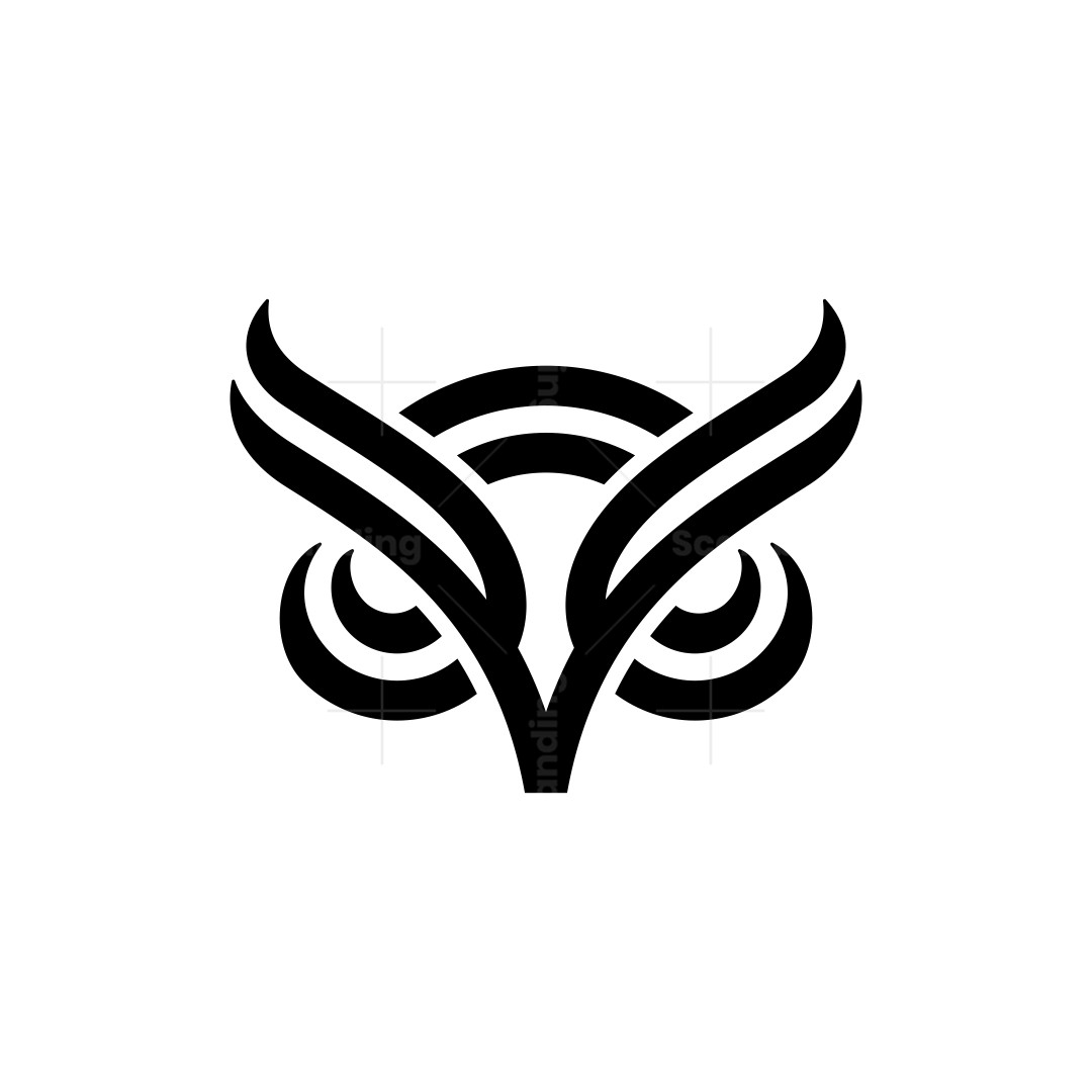 Elegant Angry Owl Face Logo | Scalebranding