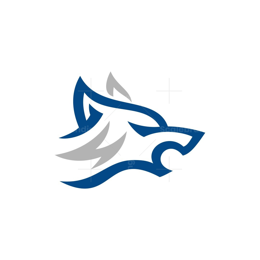 Elegant Blue Wolf Head Logo | Scalebranding