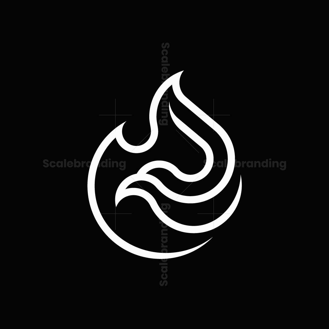 Elegant Fire Mark Phoenix Logo | Scalebranding