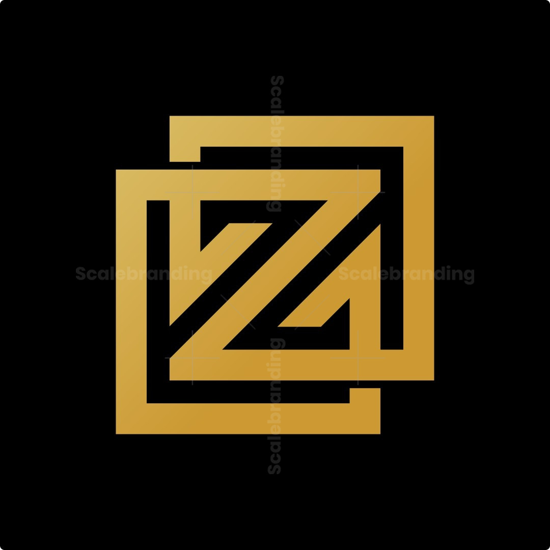Elegant Golden Letter Z Square Logo | Scalebranding