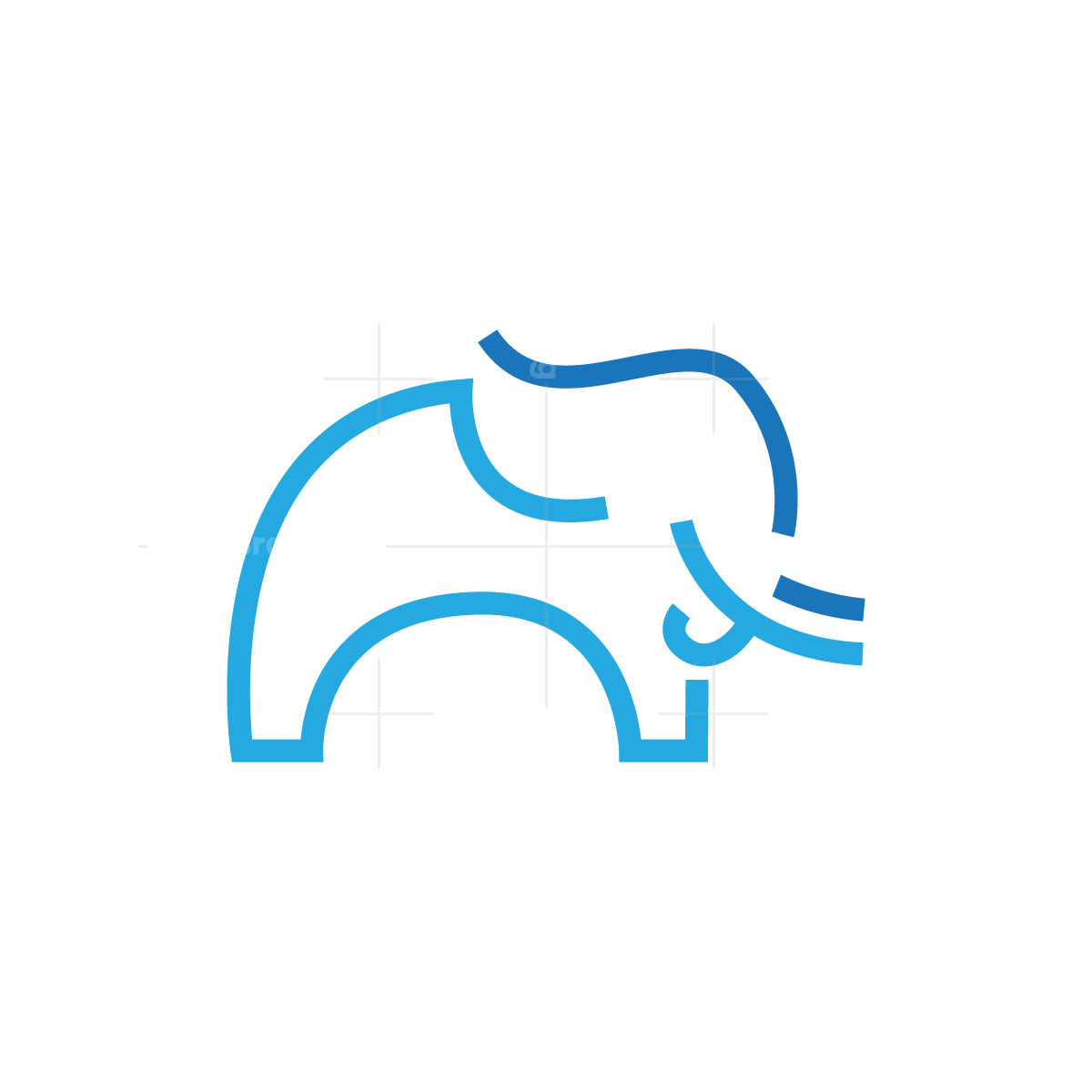 Elephant Logo Blue Line Elephant Logo | Scalebranding