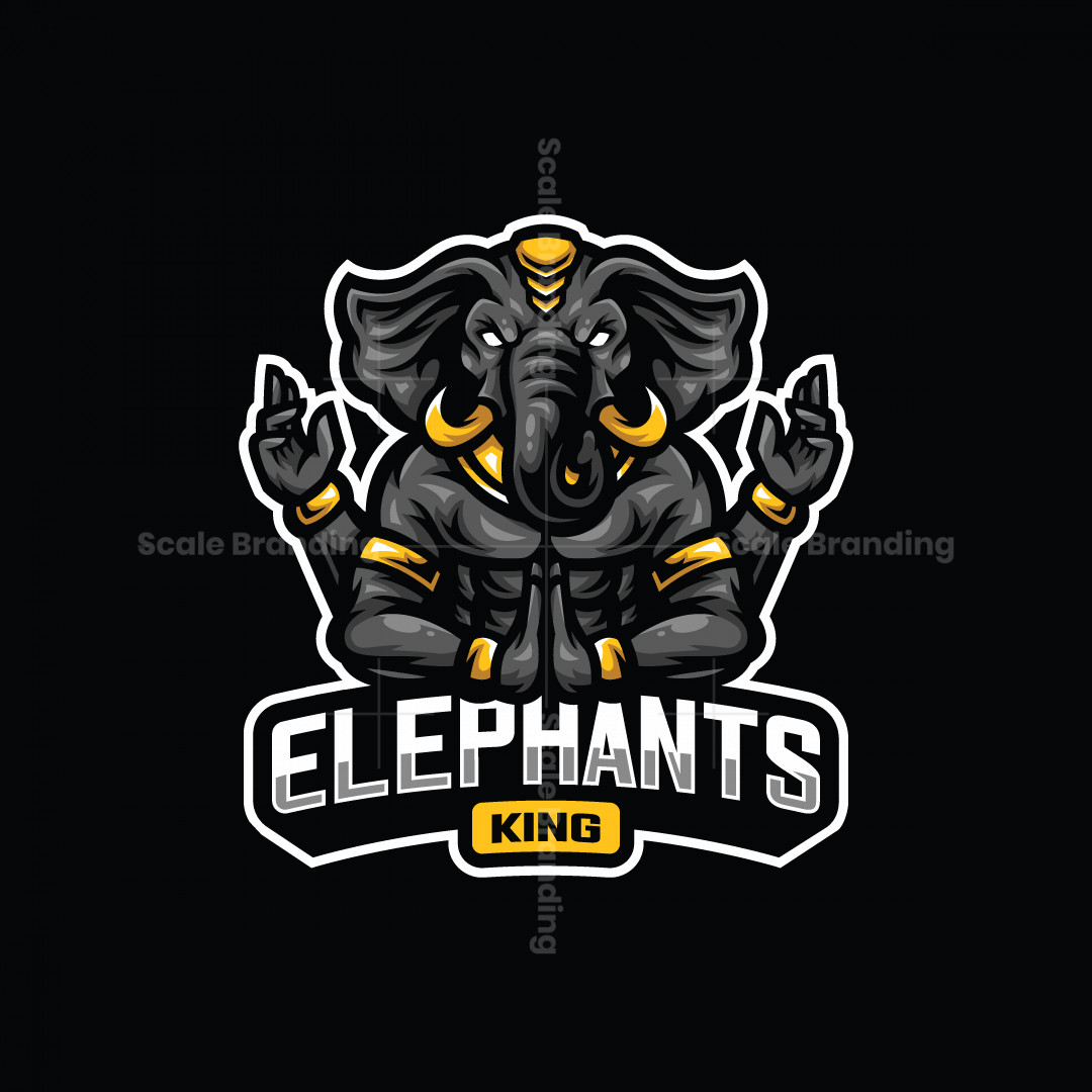 Elephants King Mascot Logo | Scalebranding