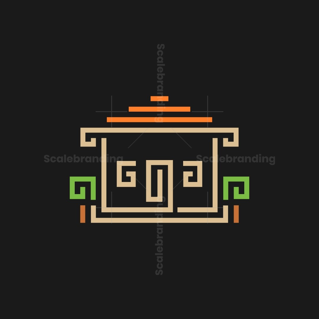 Chinese House Logo Traditional Chinese House Icon In Flat Style
