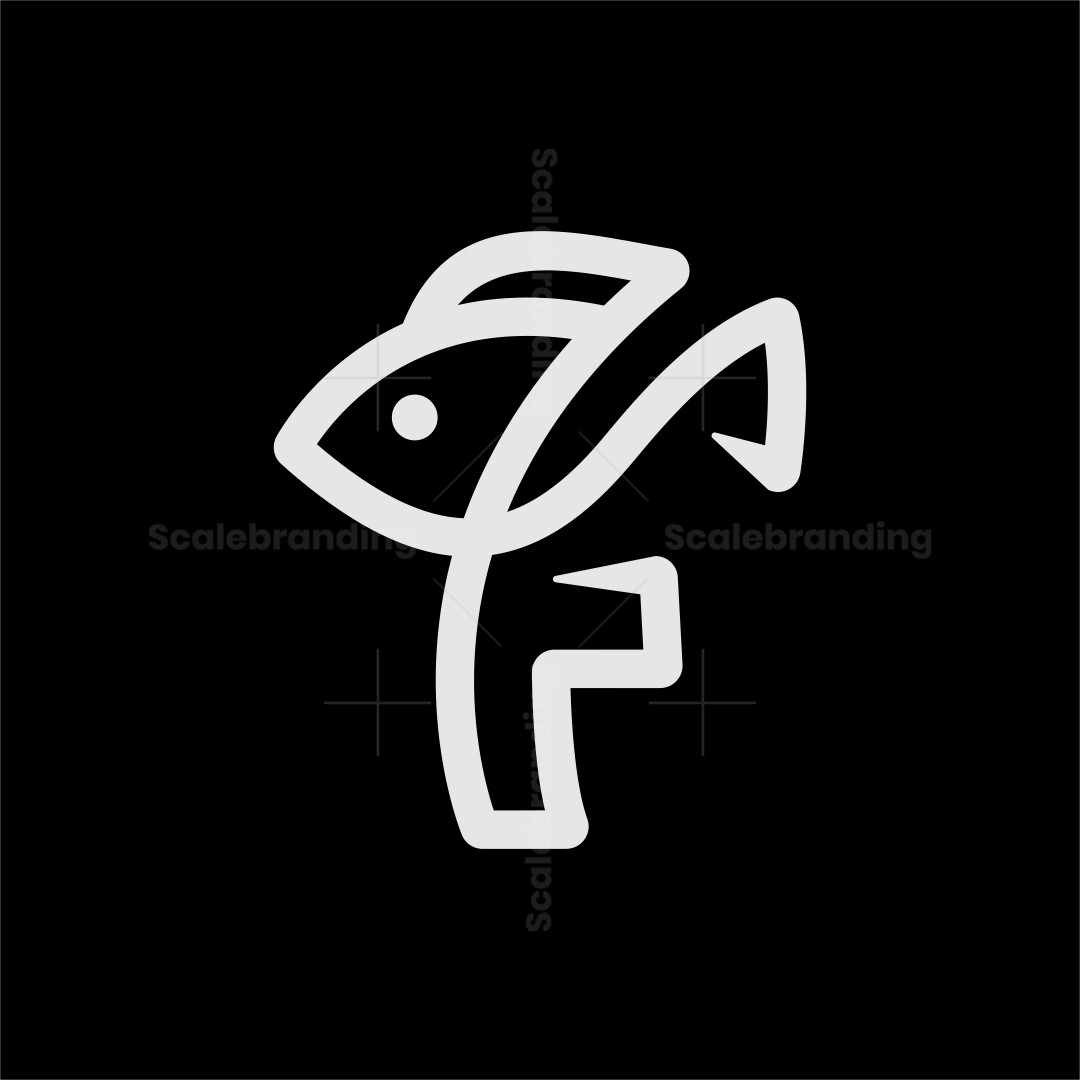 F Letter Fish Logo | Scalebranding