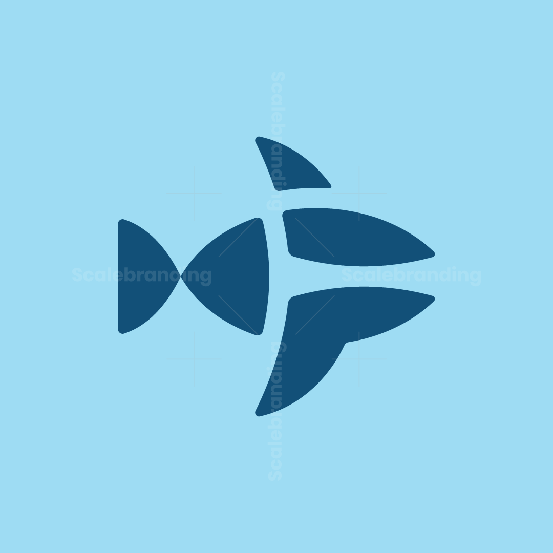 Letter F Fish Logo | Scalebranding