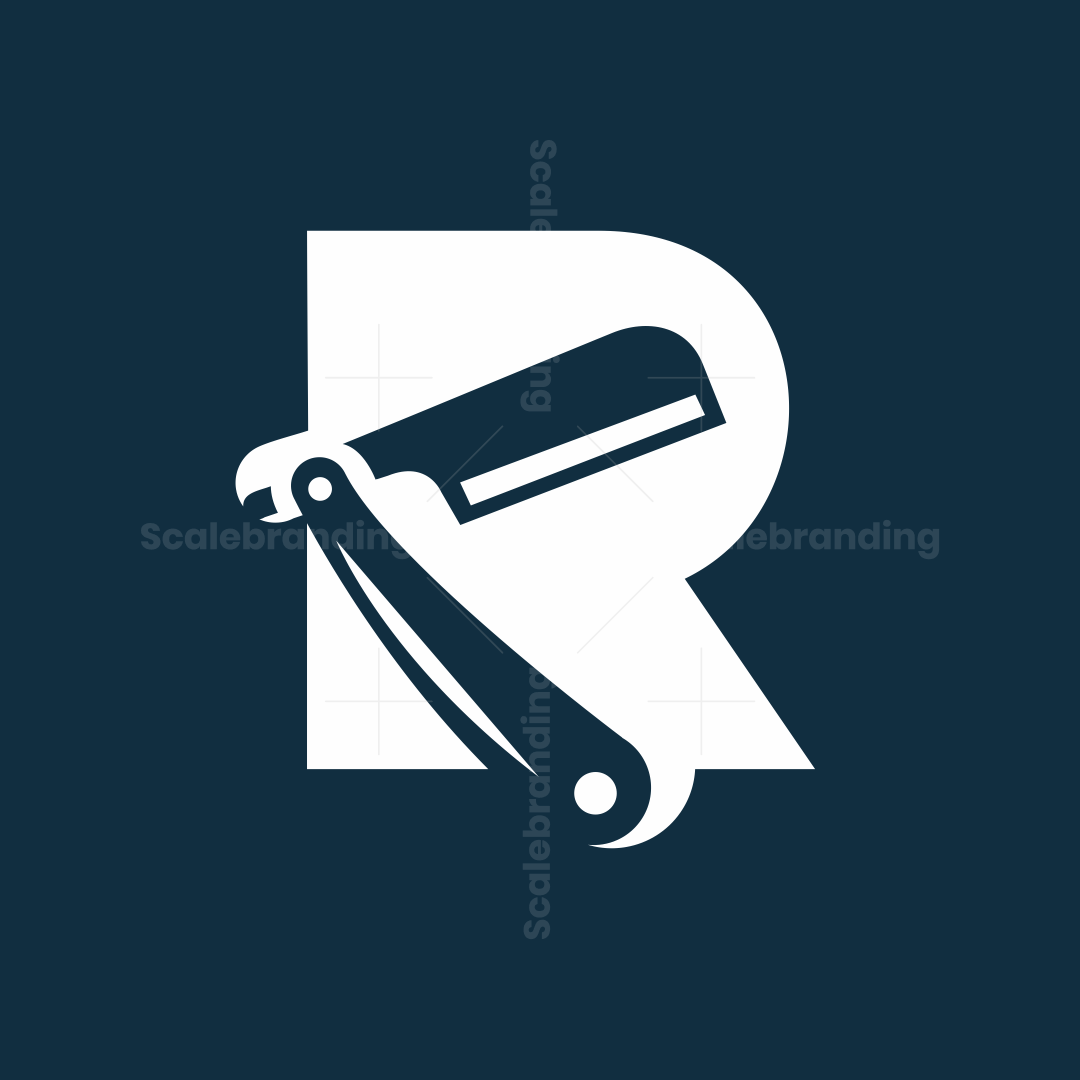 Letter R Razor Simpel Logo | Scalebranding