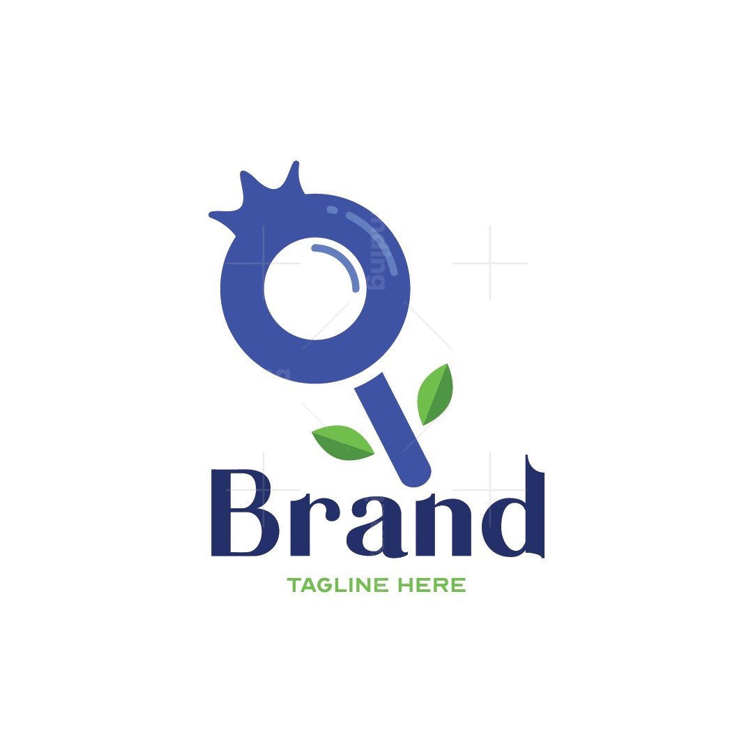 Blueberry Magnifying Glass Logo | Scalebranding