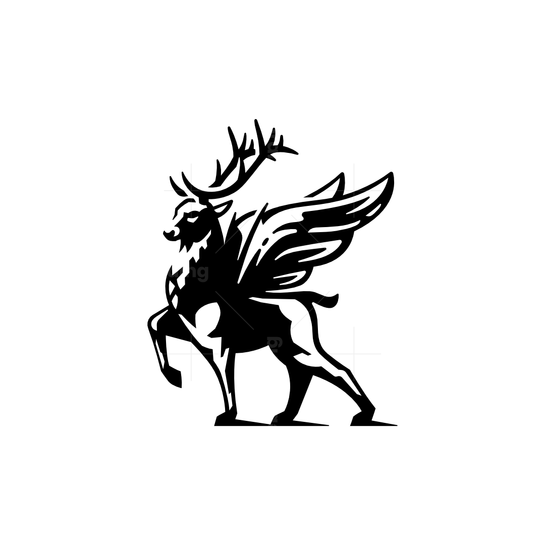A Mighty Winged Deer Logo | Scalebranding