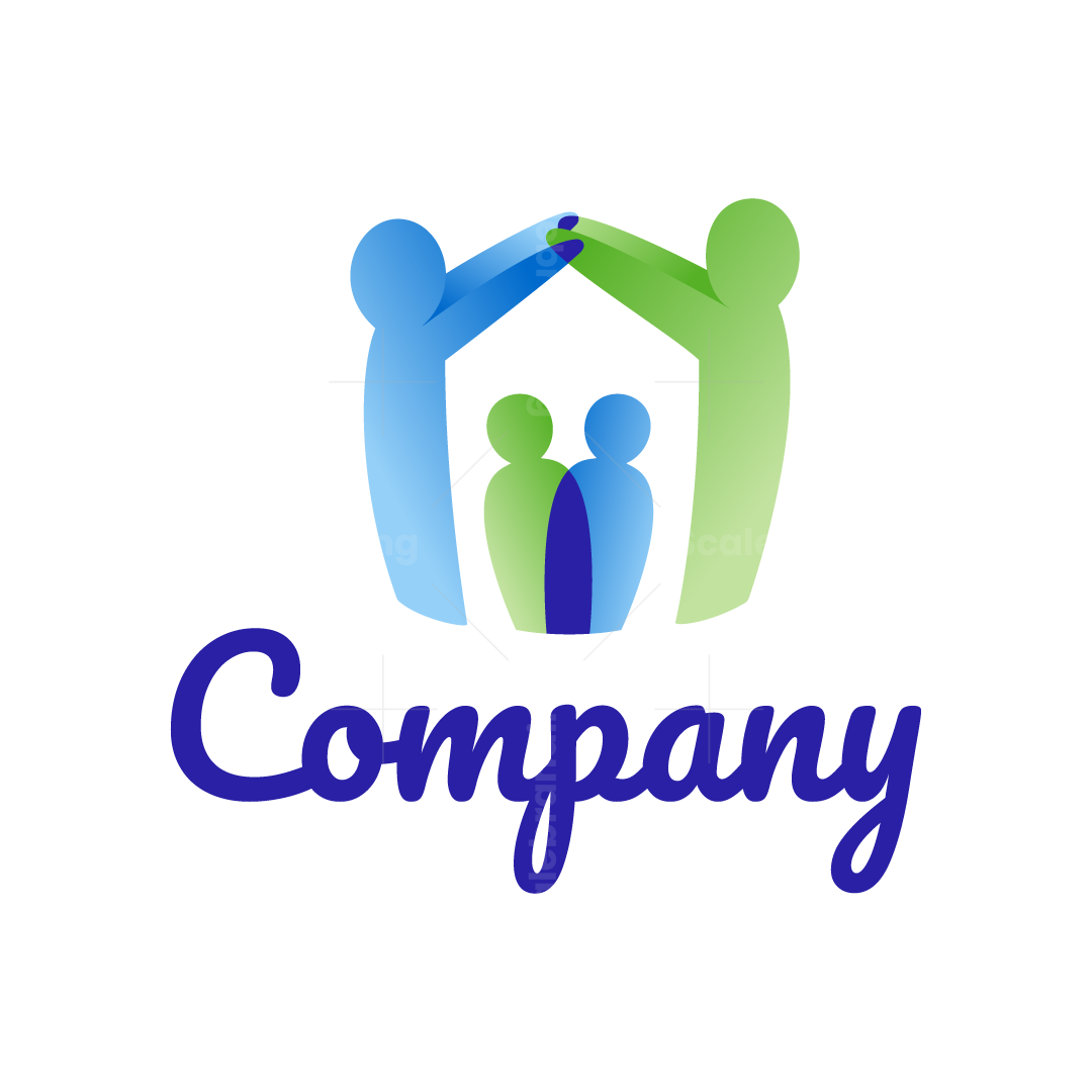 Stylized Family Forming a Home Logo | Scalebranding