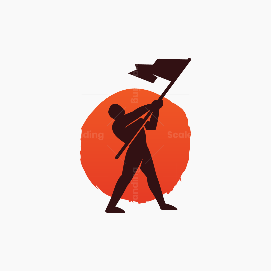 The Victorious Flagbearer Man Logo | Scalebranding
