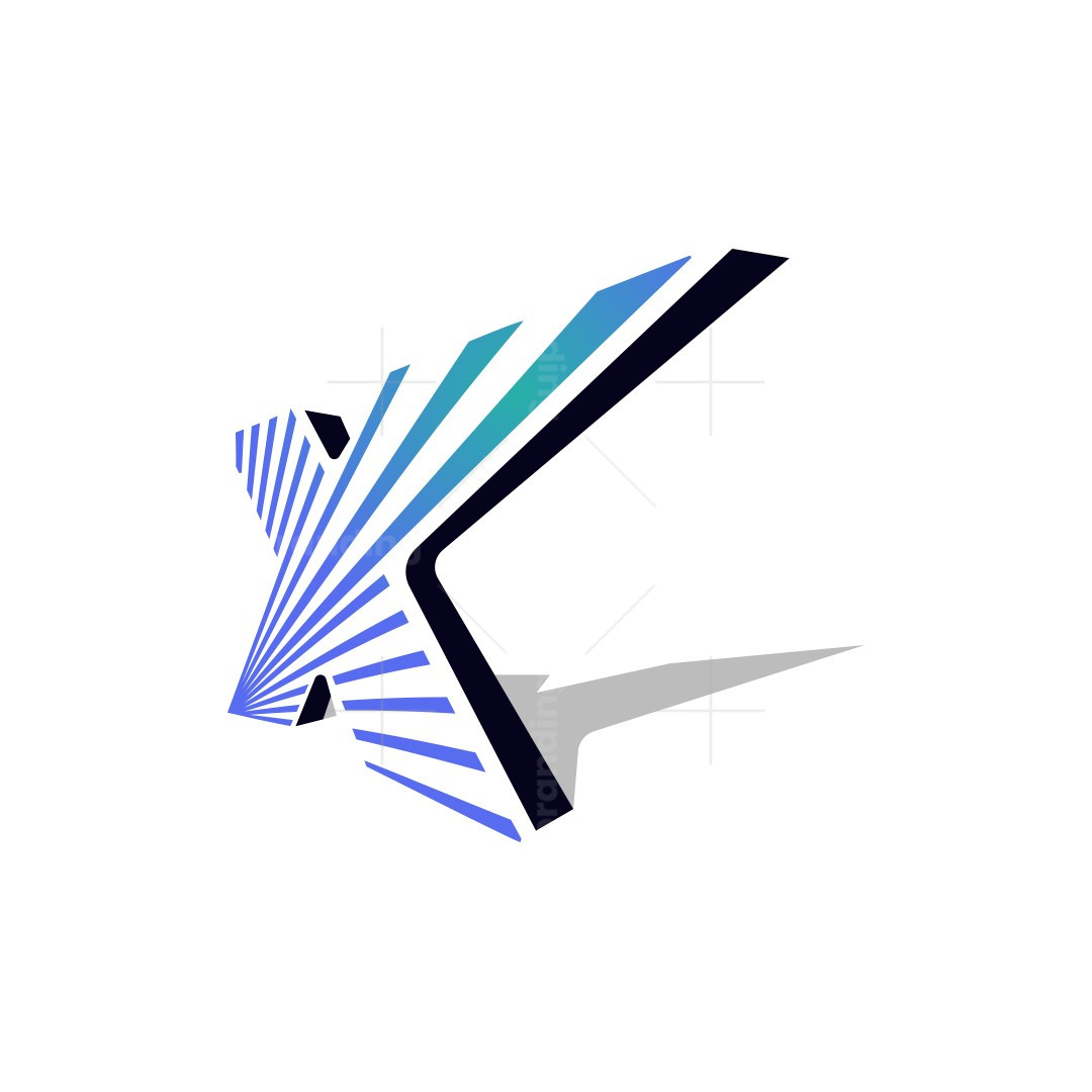 X Lettermark in Perspective with Shadow Logo | Scalebranding