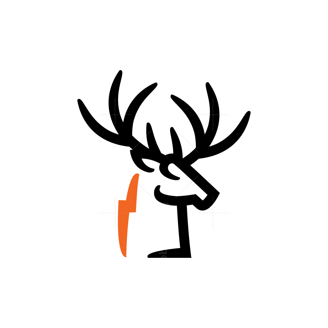 Energy Deer Head Logo Lightning Deer Logo | Scalebranding