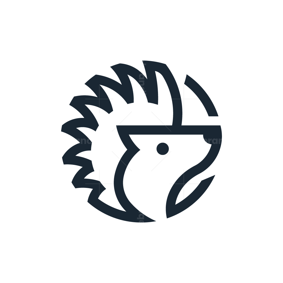Circle Porcupine Quill Pig Logo | Scalebranding