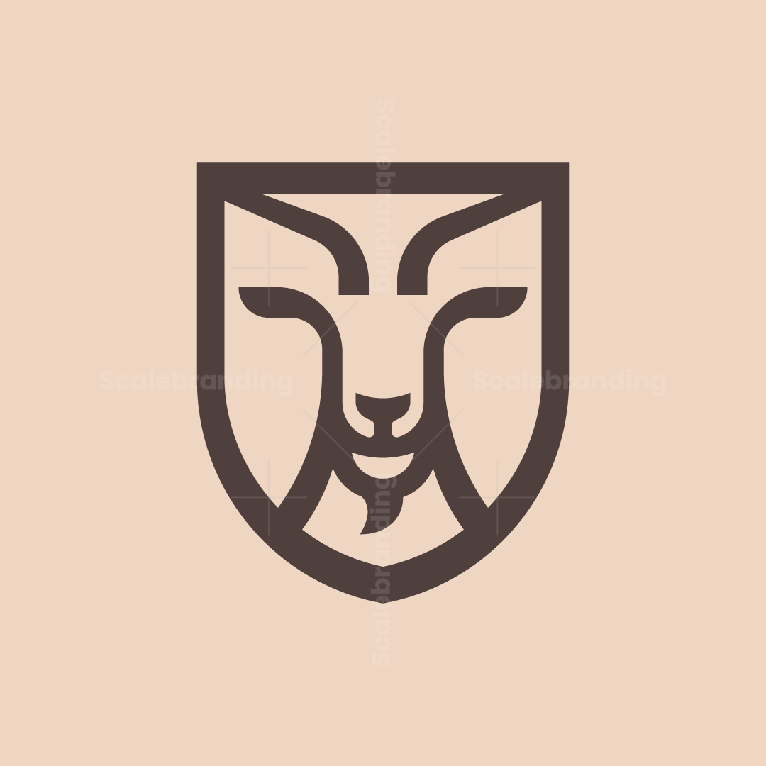 Minimal Goat And Shield Logo | Scalebranding