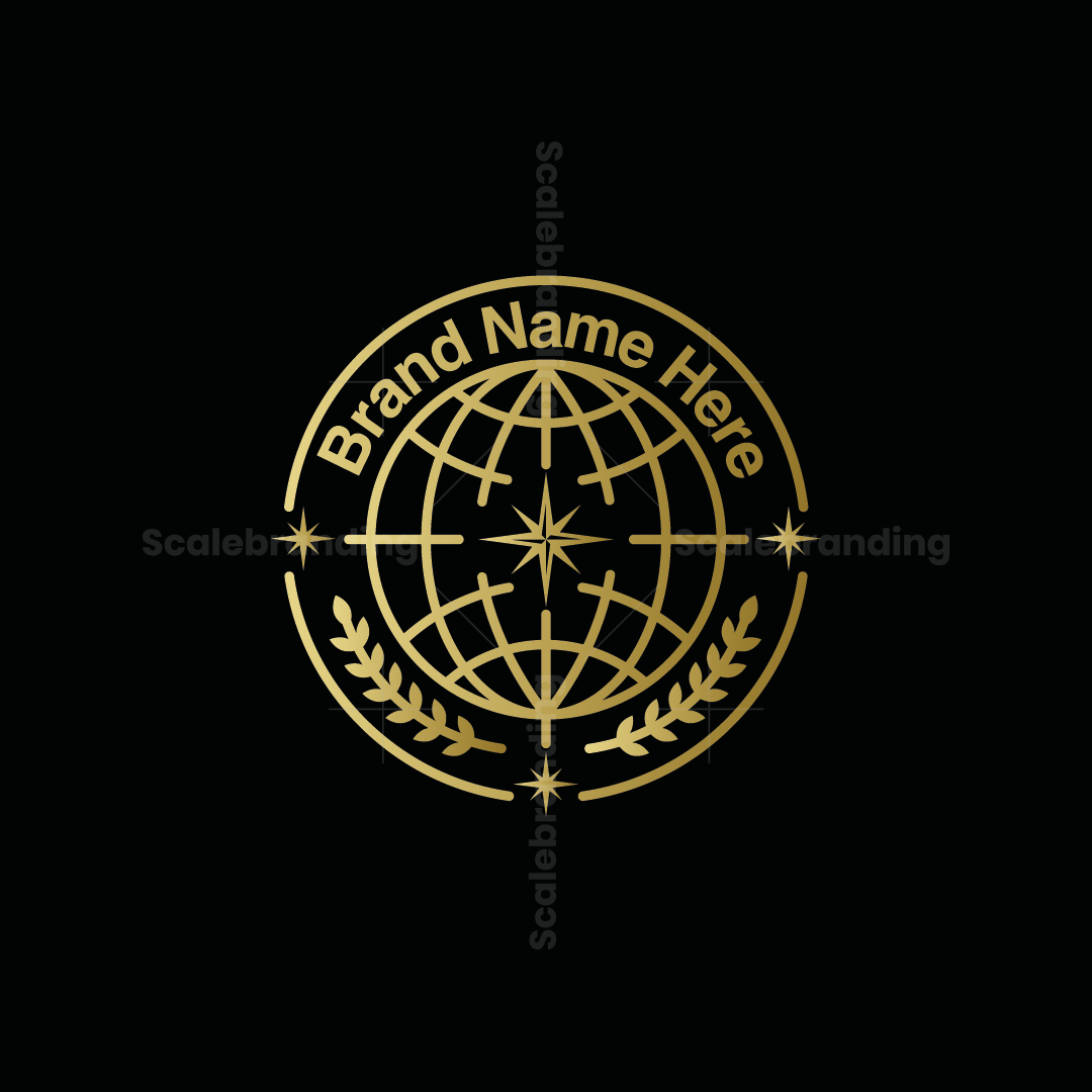 Golden Global World Compass Star Logo | Scalebranding