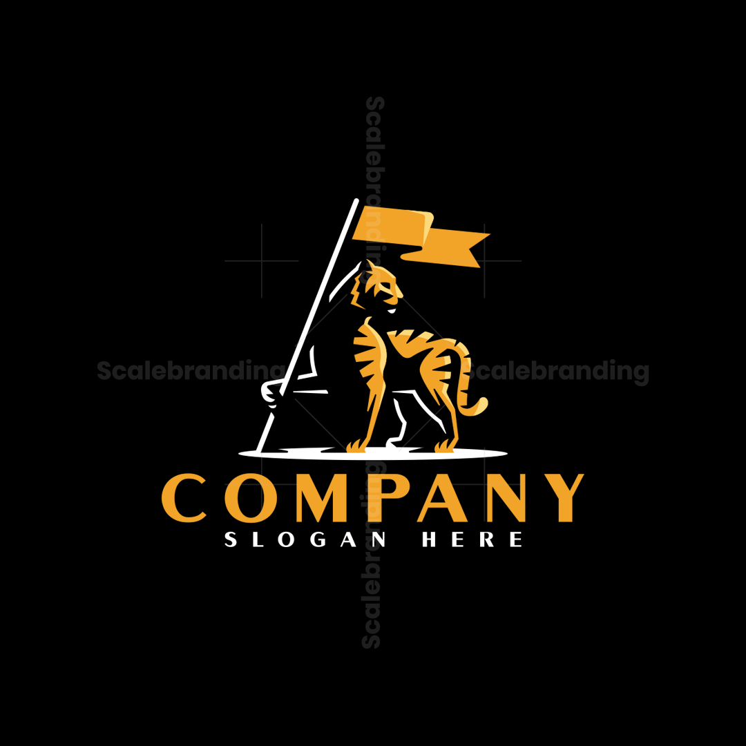 A Tiger Flag Mascot Logo | Scalebranding