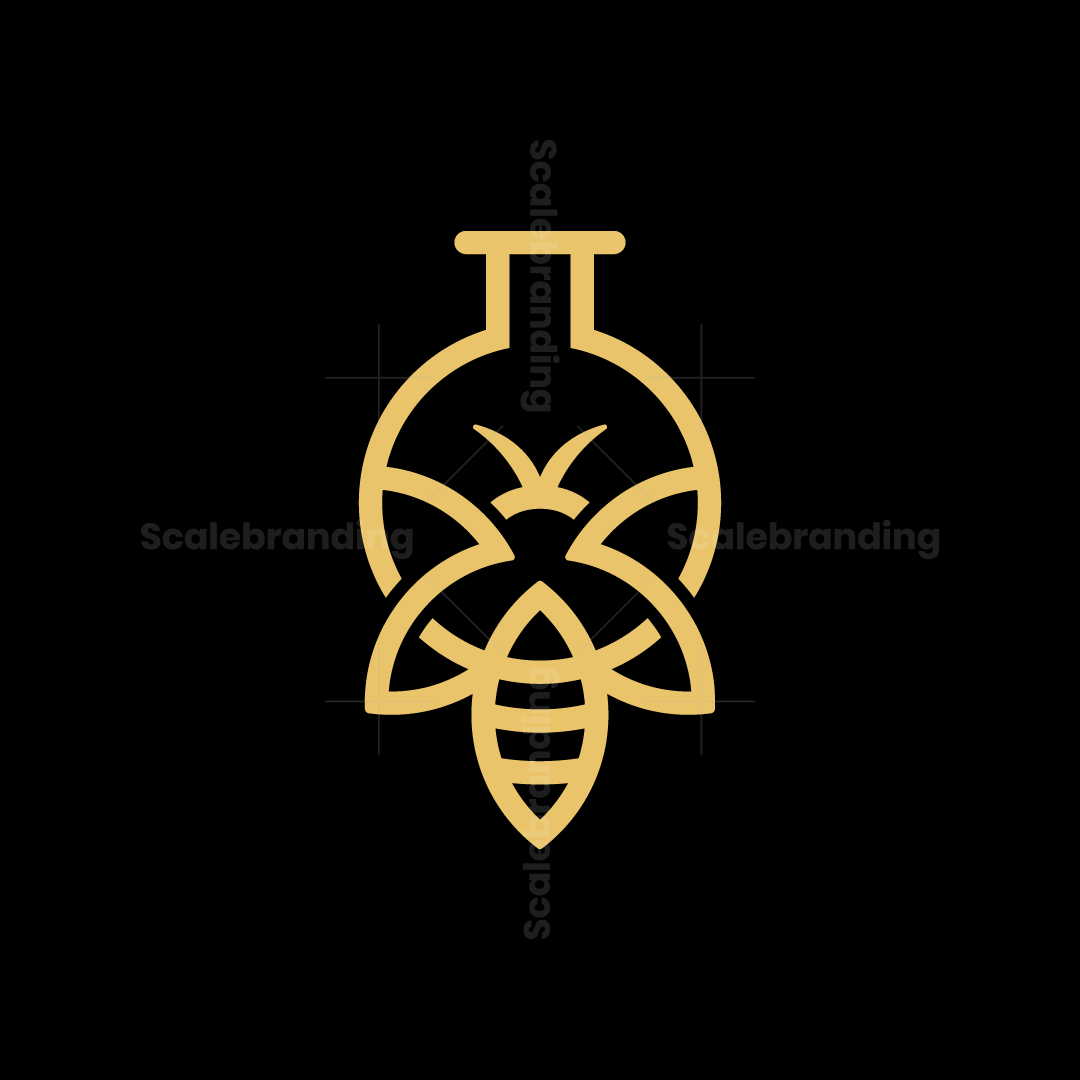 Modern Bee With Laboratory Logo | Scalebranding