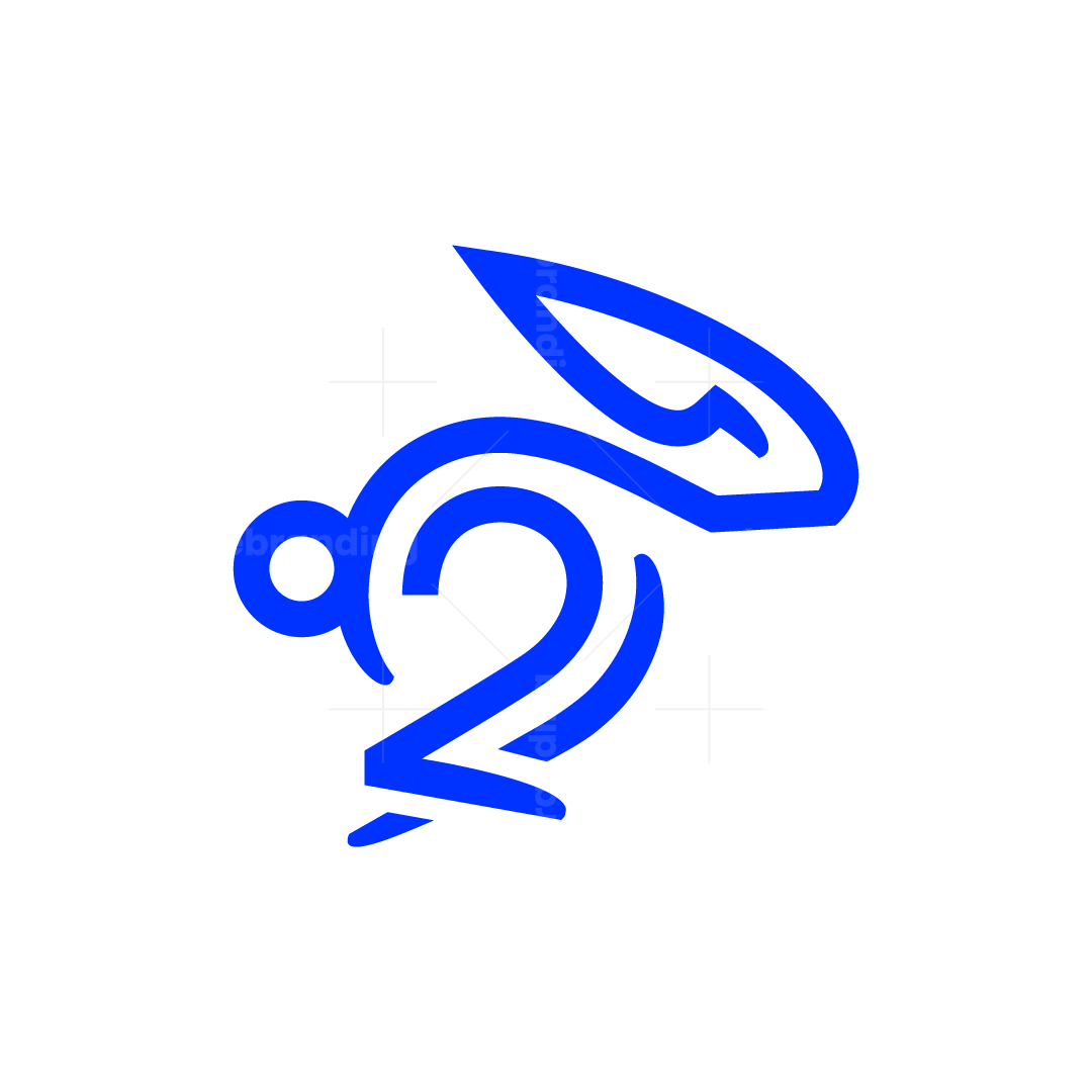 Two Bunny Logo Number Two Blue Rabbit Logo | Scalebranding