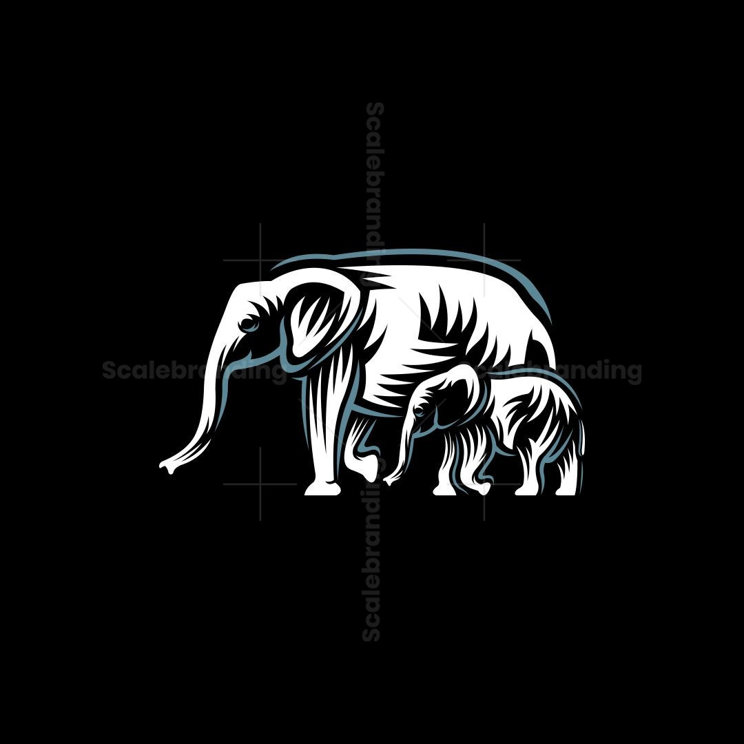 Family Elephant Illustration Logo | Scalebranding