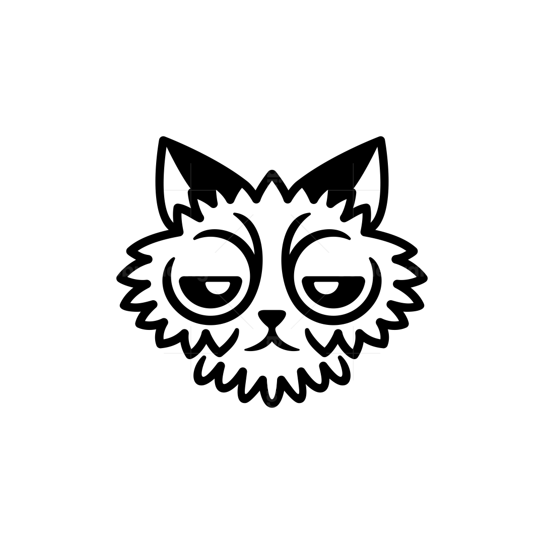 Iconic Fluffy Lazy Cat Logo | Scalebranding