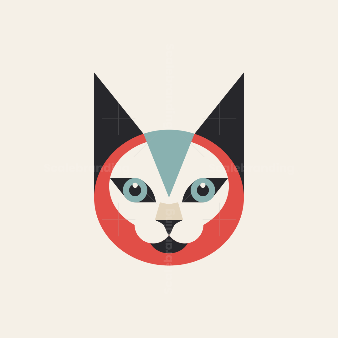 Geometric Cat Head Logo Design | Scalebranding