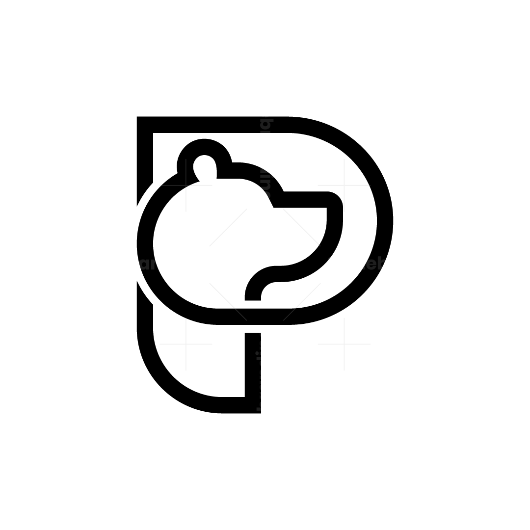 Minimalist Letter P Bear Logo | Scalebranding