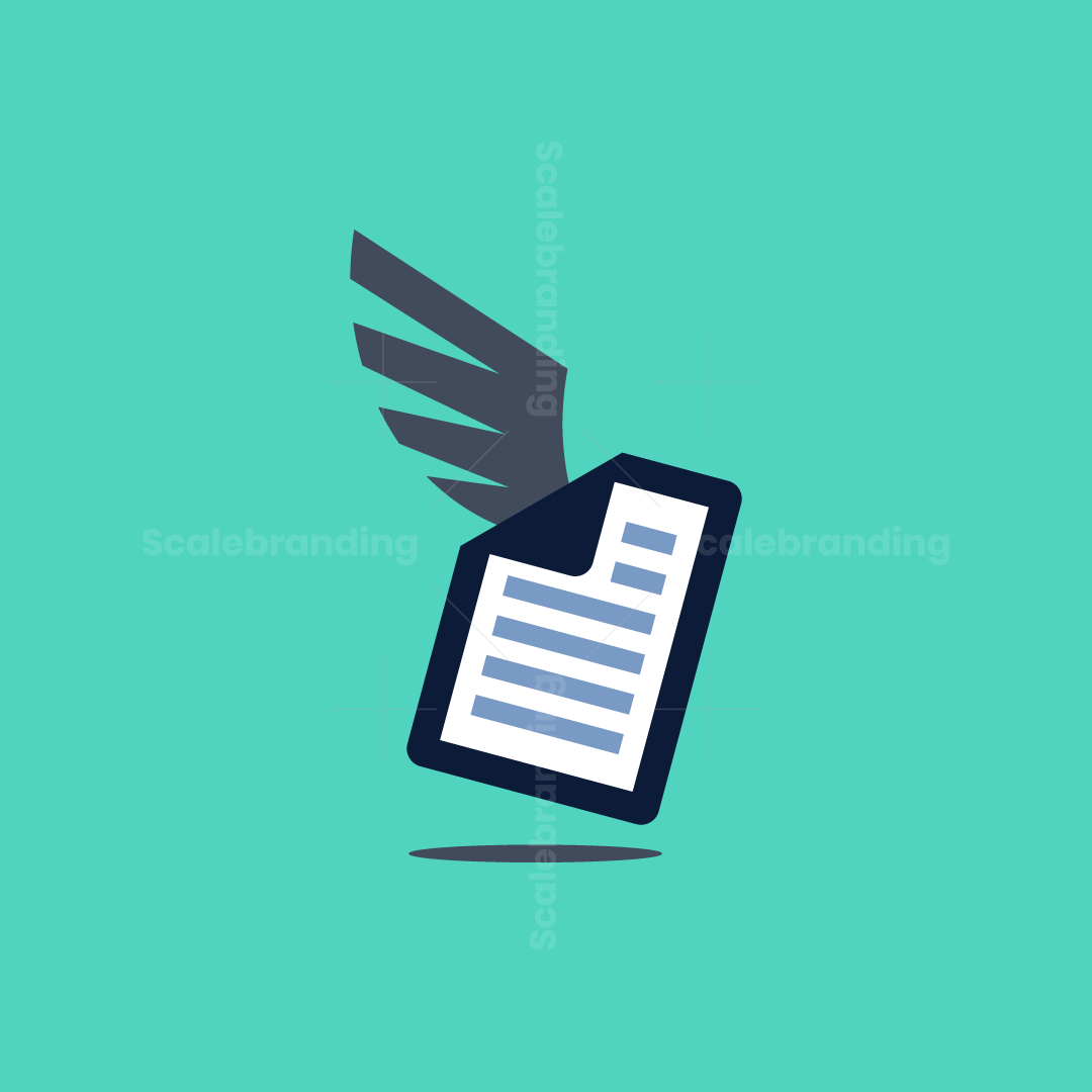 Flying Document Wings paper Logo | Scalebranding