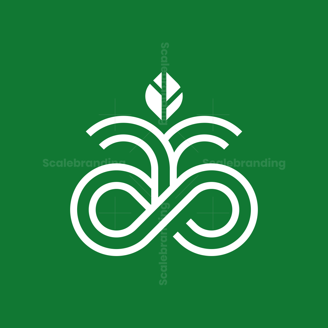 Leaf Lettermark A Infinity Logo | Scalebranding