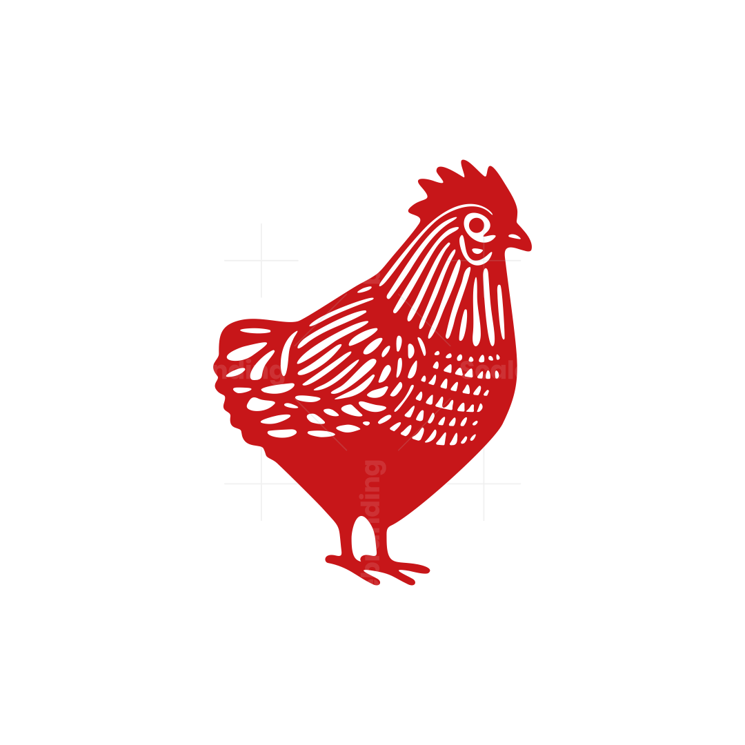 Red Rustic Chicken Logo Design | Scalebranding