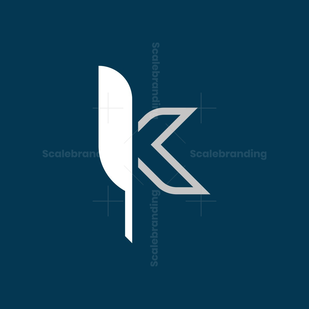 Feather Quill Pen Letter K Logo | Scalebranding