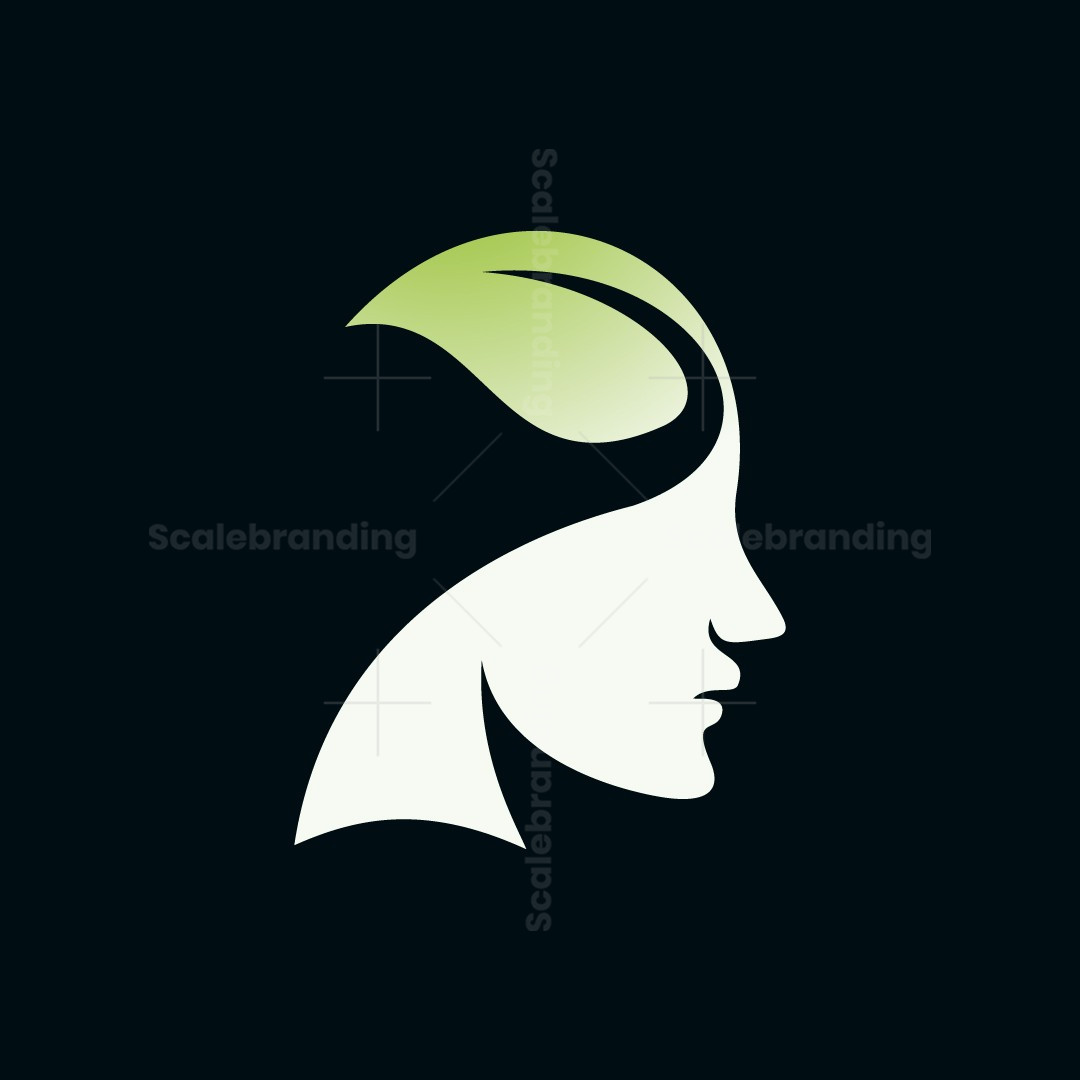 Leaf Face Logo Poster Nature Leaf Forming A Woman Face Logo