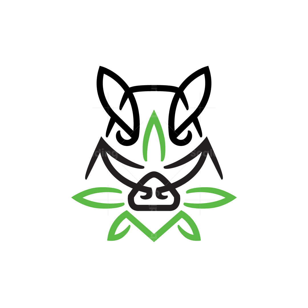 Cannabis Leaf Wild Pig Logo Cannabis Boar Logo | Scalebranding