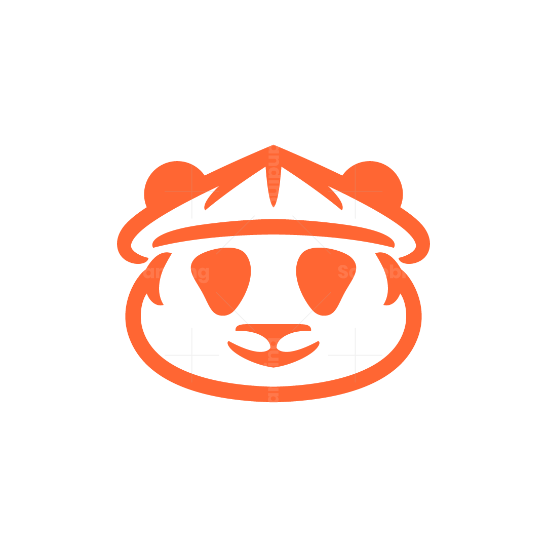 Cool Panda Logo Chinese Hat Panda Logo | Scalebranding
