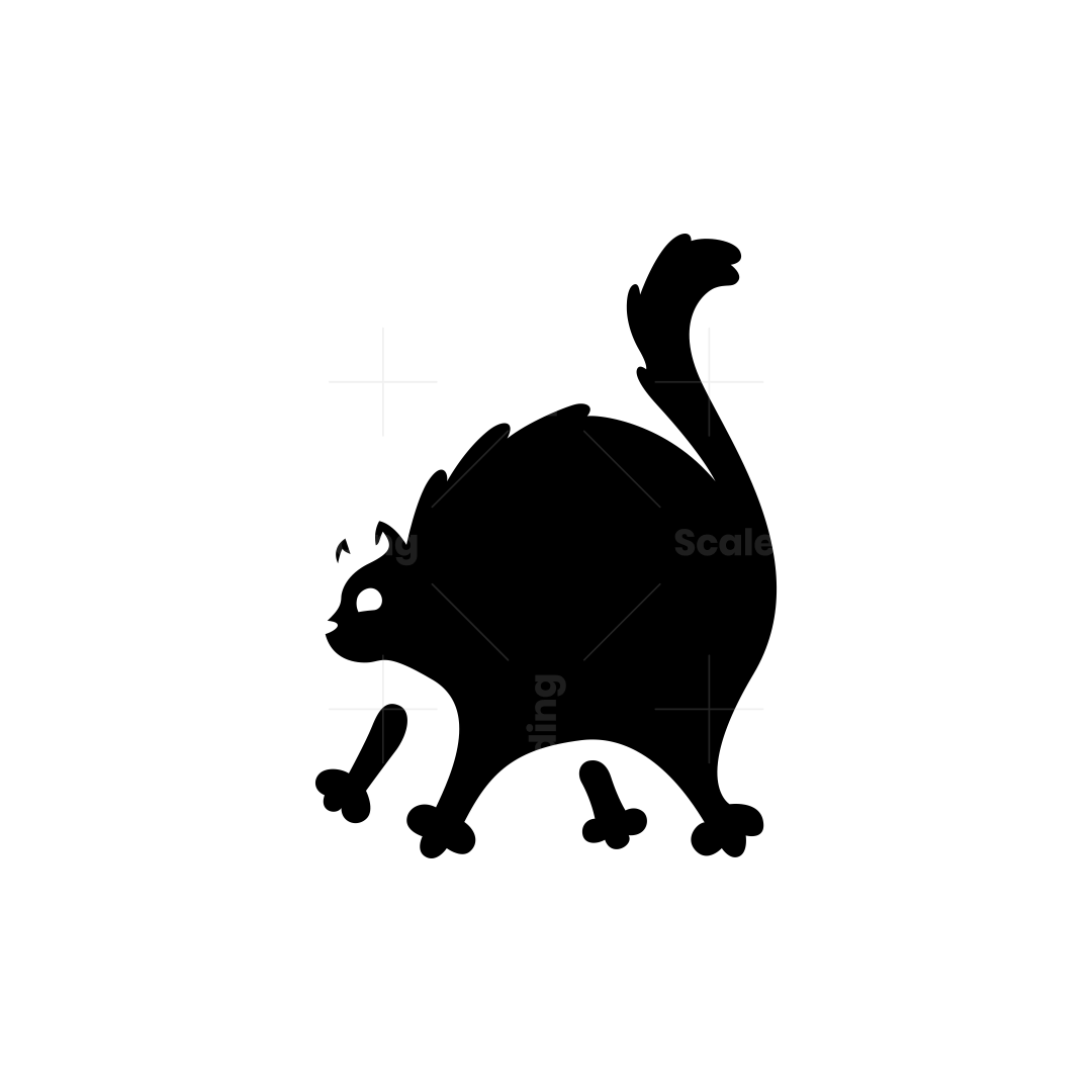 Creative Scared Black Cat Logo | Scalebranding