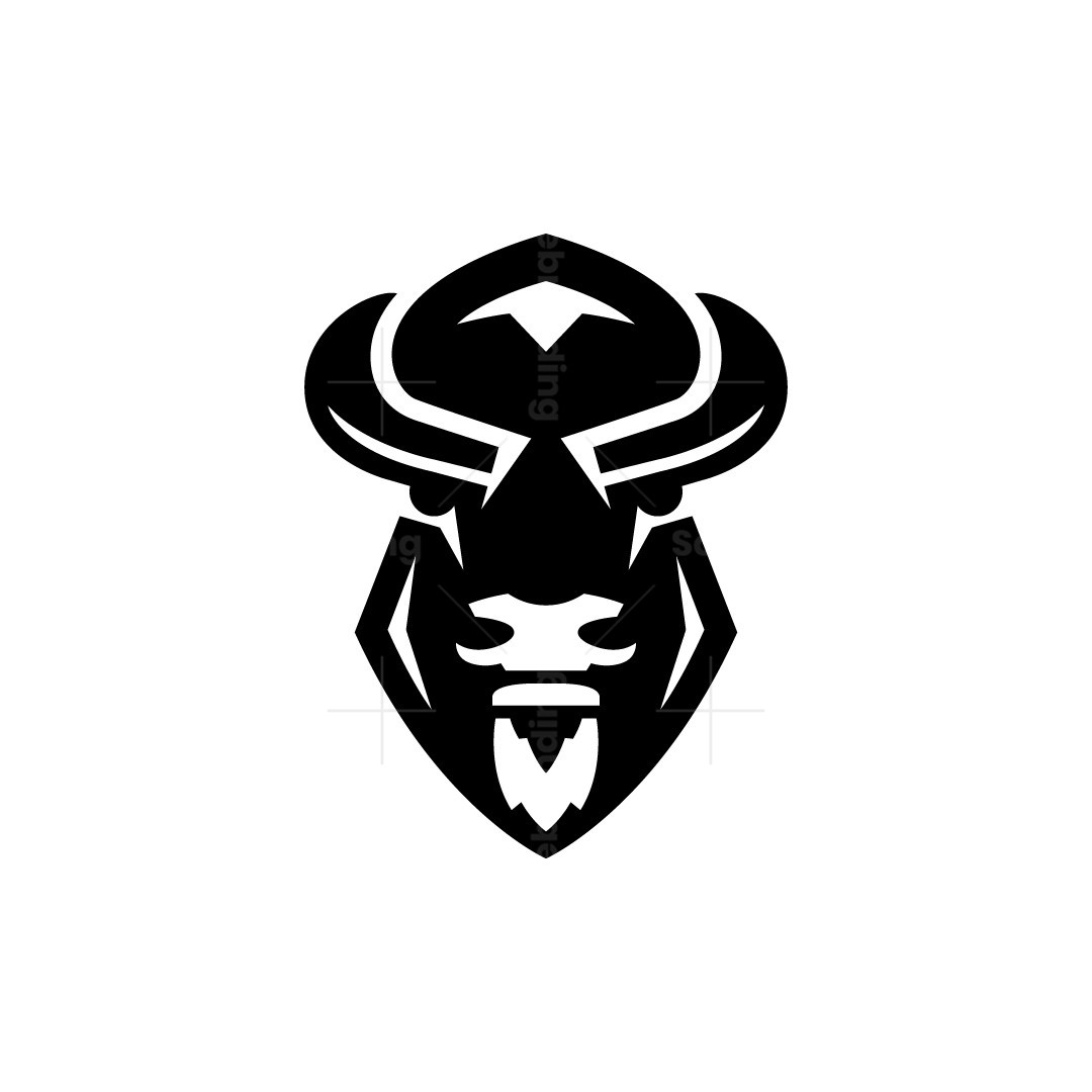 Bison Head Logo Black Buffalo Logo Big Fierce Bison Logo | Scalebranding