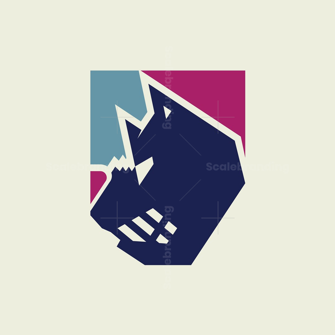 Fierce Face Dog in American Vintage Colors Logo | Scalebranding