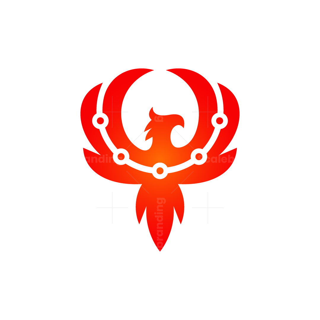 Fiery Phoenix Tech Ring Logo | Scalebranding