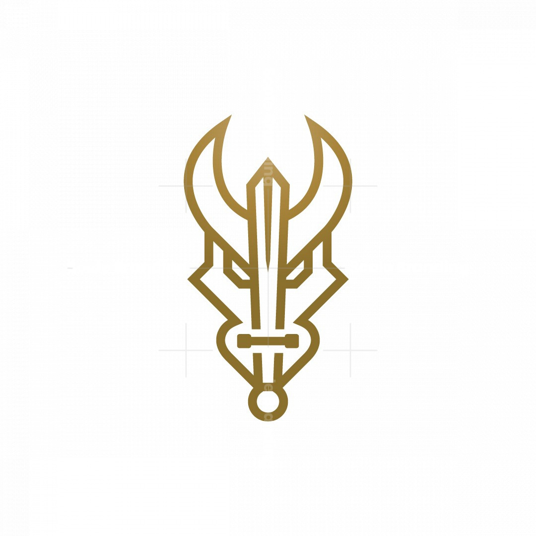 Fighting Head Dragon Logo Sword Dragon Logo | Scalebranding