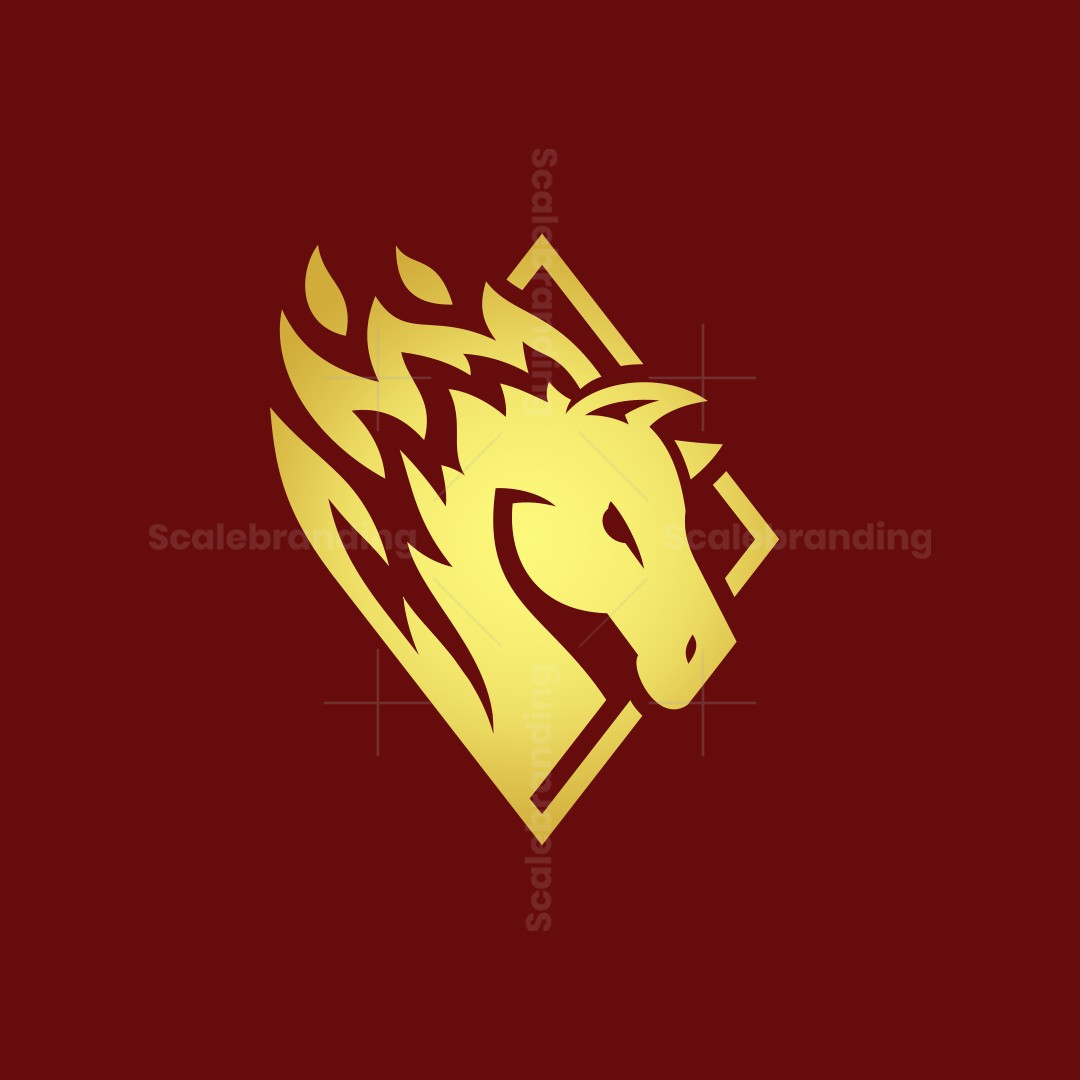 Fire mane Stallion Horse Logo | Scalebranding