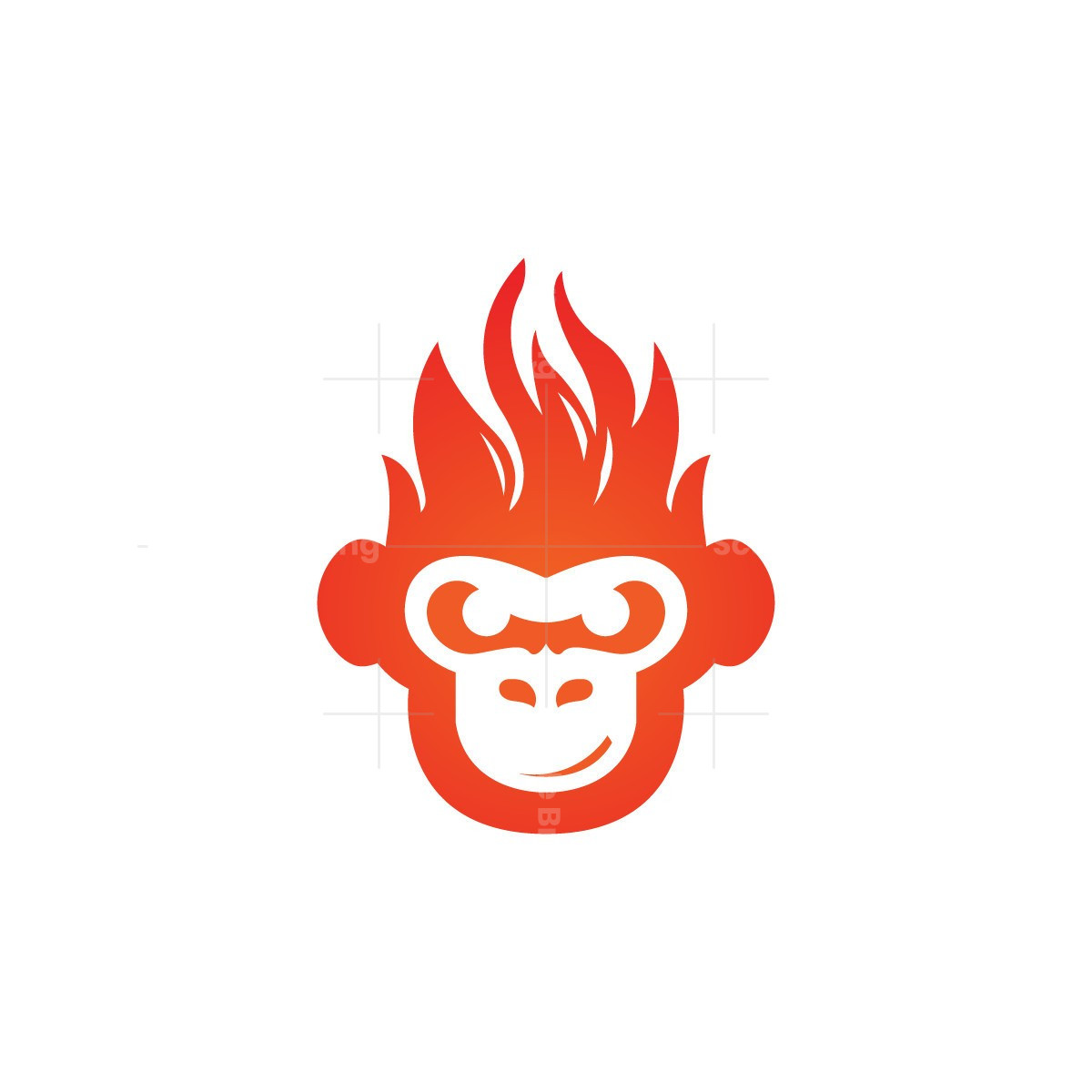 Red Fire Monkey Logo Flames Burning Monkey Logo | Scalebranding