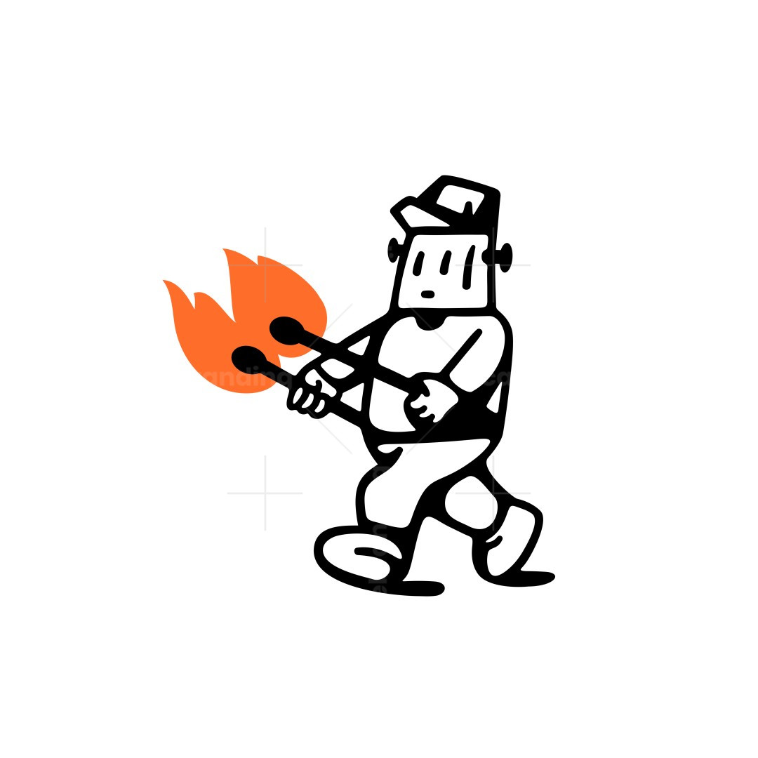 Fire Square Man Logo | Scalebranding